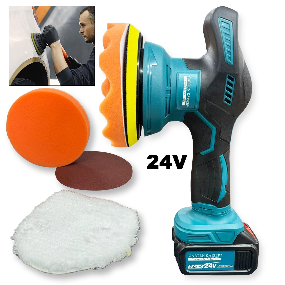 Aku ekscentrična polirka 24V GK – Mediteran Shop