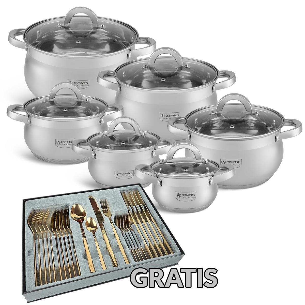 Set INOX posuđa sa priborom GRATIS – Mediteran Shop
